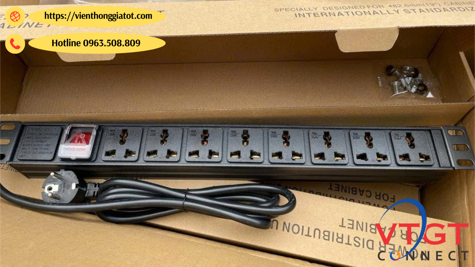 Thanh nguồn pdu 8 cổng đa năng gắn rack | Vienthonggiatot.com